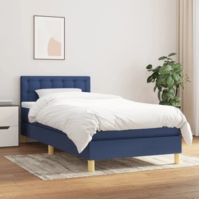Box spring postel s matrací modrá 80x200 cm textil 3140895