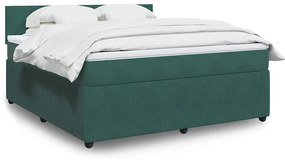 Box spring postel s matrací tmavě zelená 180x200 cm samet 3290103