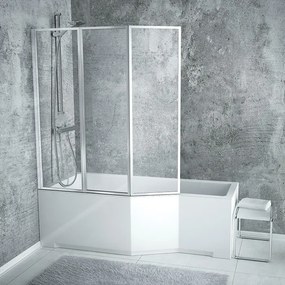 Besco Akrylátová atypická vana s vanovou zástěnou INTEGRA VK 3 150x75 (170x75) Barva: Bílá, Rozměry (cm): 170x75, Orientace: Levá