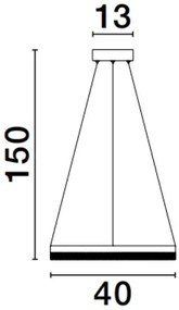 LED lustr Adria 40 zlaté