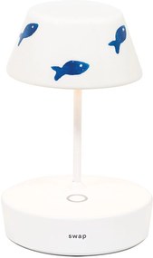 Stínidlo na stolní lampu Swap Mini s rybičkami bílo-modré