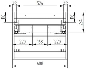 Mereo Aira koupelnová skříňka s umyvadlem z litého mramoru 61 cm dub CN720M