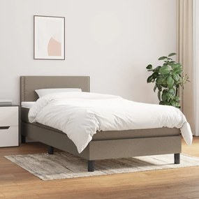 Box spring postel s matrací taupe 90x200 cm textil,  3139949