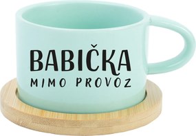 BABIČKA MIMO PROVOZ - mint hrníček makronka 200 ml