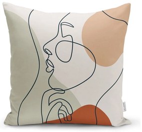 Povlak na polštář Minimalist Cushion Covers Pastel Drawing Face, 45 x 45 cm