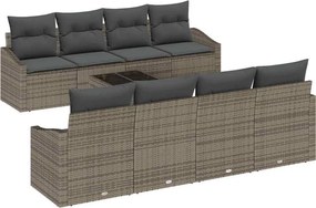 Set pohovek 9 ks Šedá polyratan 3346649