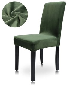 Sametové elastické potahy na jídelní židle Barva: armádní zelená