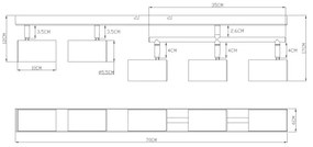 Globo 57911-5S - Bodové svítidlo ROBBY 5xGU10/35W/230V šedá