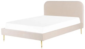 Sametová postel 180 x 200 cm béžová FLAYAT Beliani