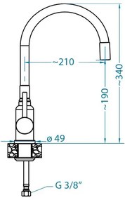 ALVEUS 1144428 -Dřezová baterie s flexibilním ramínkem MINTAS 34 cm chrom/béžová