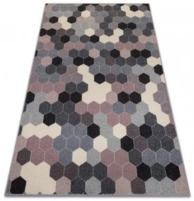 koberec HEOS 78537 šedá / růžový / krémový HEXAGON velikost 190x270 cm | krásné koberce cz