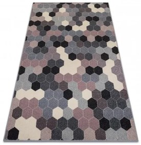 koberec HEOS 78537 šedá / růžový / krémový HEXAGON velikost 160x220 cm | krásné koberce cz