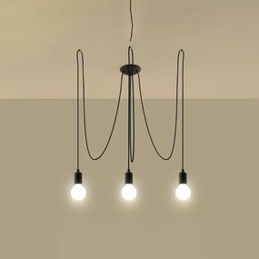 Sollux Lighting Lustr EDISON 3 černý