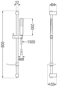 Mexen sprchový set DF72, černá, 785724582-70