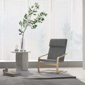 HOMCOM Relaxační křeslo polohovatelné s polštářem Otočná židle jídelní židle vzhled lnu tmavě šedá bříza 66,5x80x99cm do obývacího pokoje | Aosom.de
