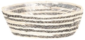 Béžovo hnědý pletený košík / obal na květiny - Ø 26*8 cm