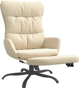 Relaxační křeslo s podnožkou krémové textil 3097596
