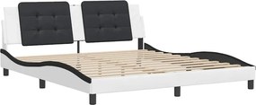 Rám postele bez matrace Zadar bílý a černý 180 x 200 cm umělá kůže 3208204