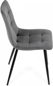 Jídelní židle šedá látka čtyřnohá kovová černá podnož DCL-X7015 GREY2