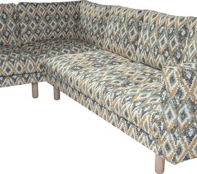 Potah na pohovku IKEA Norsborg rohová 5-místná barva modrá látka pletený vzor, vzorované