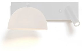 Nástěnná hliněná lampička ke čtení Absis Reader Horizontal Barva stínítka: Bílá, Barva svítidla: Bílá
