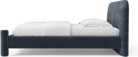 Tmavě modrá čalouněná dvoulůžková postel s roštem 180x200 cm Vera – Micadoni