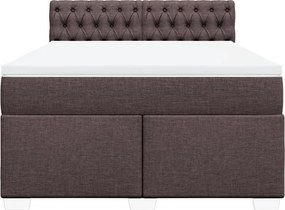 Box spring postel s matrací tmavě hnědá 140x200 cm textil 3288221