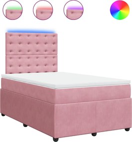Box spring postel s matrací růžová 120x190 cm samet 3294603