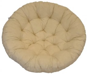 Ratanový papasan průměr 115 cm - polstr světle béžový melír