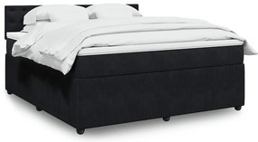 Box spring postel s matrací černá 180x200 cm samet 3287820