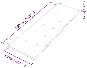 Lavice Batavia s černou poduškou 150 cm masivní teakové dřevo,  3100833