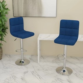 Barové židle 2 ks modré textil 334243