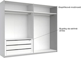 Skříň-šatna 2,5x2,1m (Dveře Lesklé Bílé), série N Family