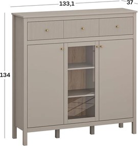 Komoda 2d1w3s (G) taupe Kleo