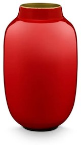 Pip Studio kovová váza 14cm, červená (kovová váza)