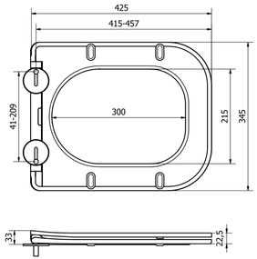 Mexen - WC sedátko SLIM DUROPLAST na wc mísu Teo, Elis (0801), soft-close, 39060100
