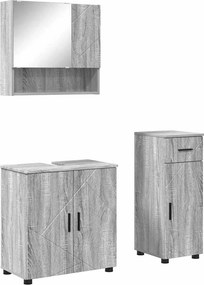 Sada koupelnového nábytku 3 ks Šedá Sonoma 61 x 35 x 64 cm 3392959