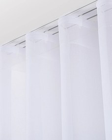 Záclona na řasící pásce Wave barva bílá látka poloprůhledná, pletený vzor, vzorované