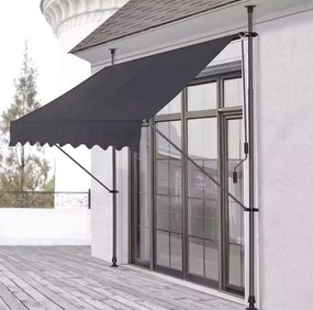 Balkonová markýza na terasu s nastavitelným sklonem - šedá Šírka: 200 cm
