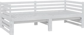 Výsuvná denní postel 2 × (90x200 cm) bílá masivní borové dřevo 3083670
