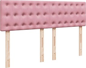 Box spring postel s matrací růžová 140x200 cm samet 3287775