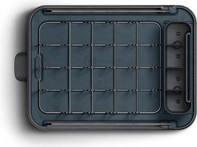 Černý nastavitelný plastový odkapávač 31x19 cm Extend Slim Steel – Joseph Joseph