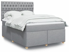 Box spring postel s matrací světle šedá 140 x 200 cm textil 3291310