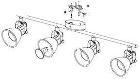 Eglo 98408 - LED Bodové svítidlo SERAS 4xLED/3,3W/230V