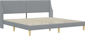Rám postele s matrací s čelo Světle šedá 200 x 200 cm Polyester 3414754