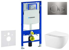 Geberit Duofix - Set předstěnové instalace, klozetu Gaia a sedátka softclose, tlačítko Sigma20, nerez SANI11CA6102