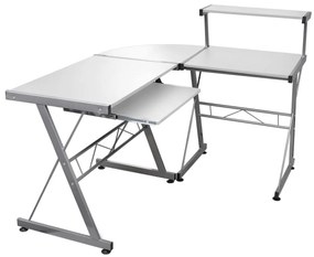 Rohový počítačový stůl Bílý 132 x 112 x 99 cm kompozitní dřevo 20587