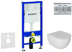 Geberit Duofix - Set předstěnové instalace, klozetu Oudee a sedátka softclose, tlačítko Delta01, lesklý chrom SANI11CA1124