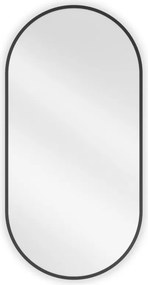 Mexen Loft, oválné koupelnové zrcadlo 90 x 45 cm, barva rámu černá matná, 9851-090-045-000-70