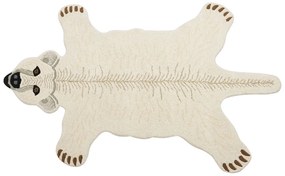 Vlněný dětský koberec ve tvaru ledního medvěda 100 x 160 cm bílý TAQQIQ Beliani